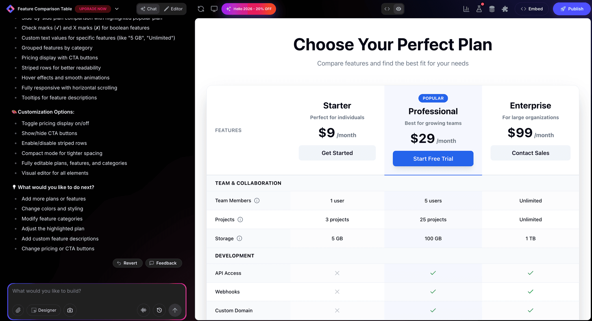 How to Build a Comparison Table for Your Website in 2026 | Embeddable