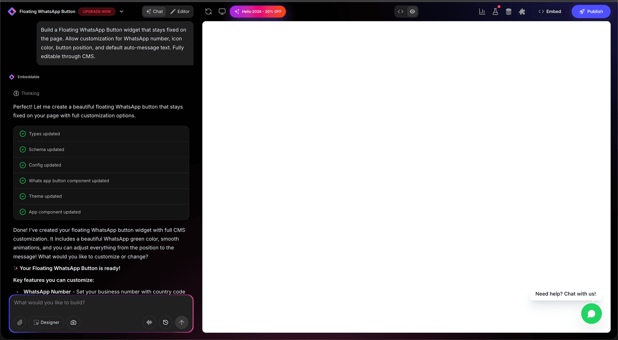 How to Build a WhatsApp Chat Button for Your Website in 2026 | Embeddable